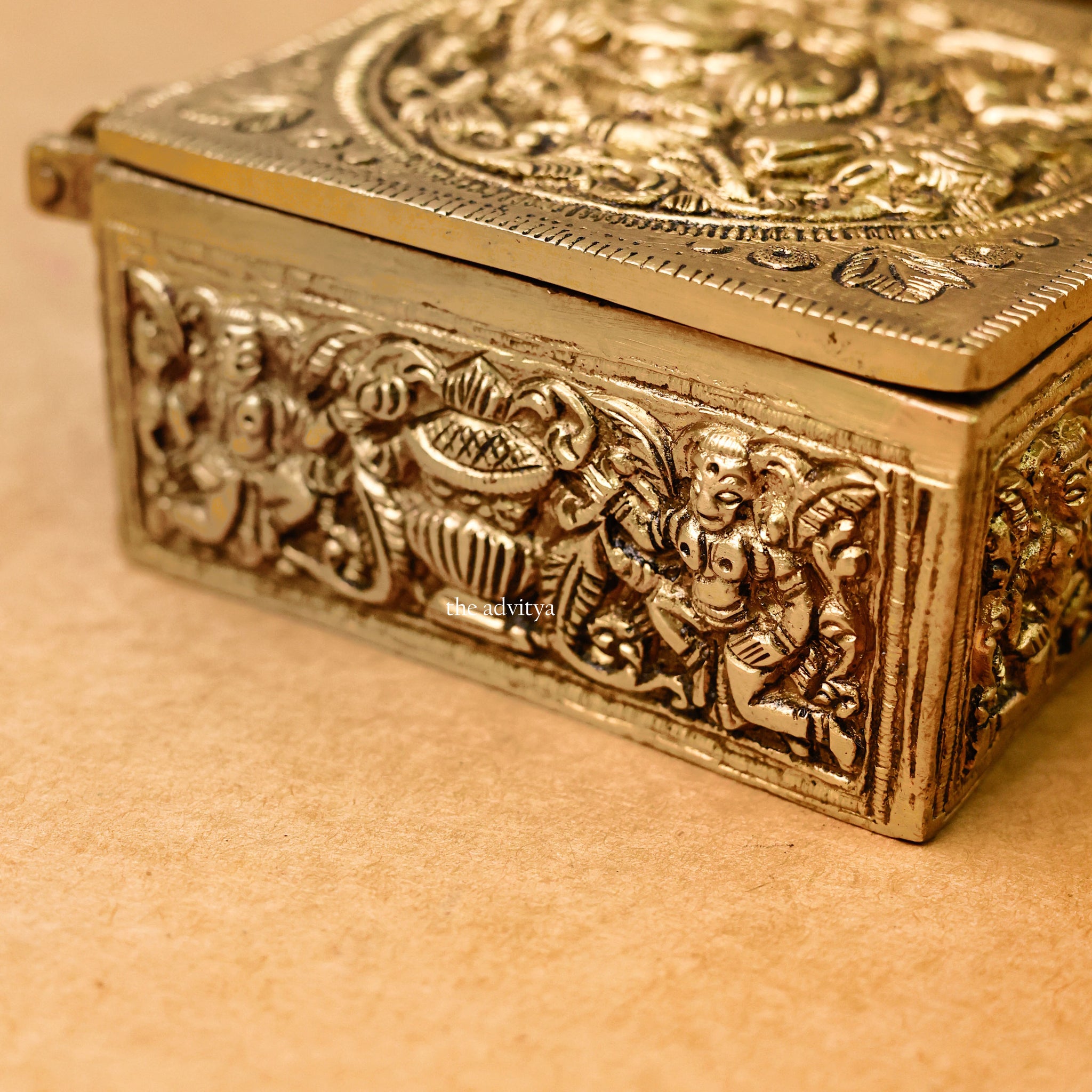 The Advitya | Lord Ganesha Storage Box | Brass Box