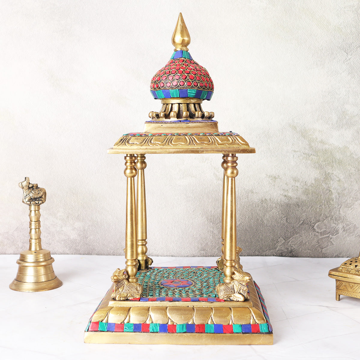 Handcrafted Brass Singhasan for Deities | The Advitya