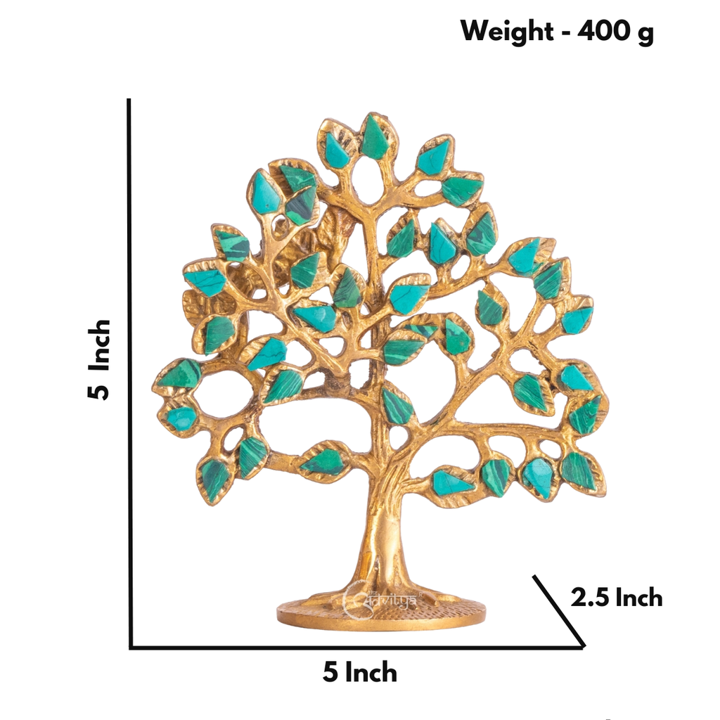Mosaic Small Kalpavriksha Tree of Life in Brass – The Advitya