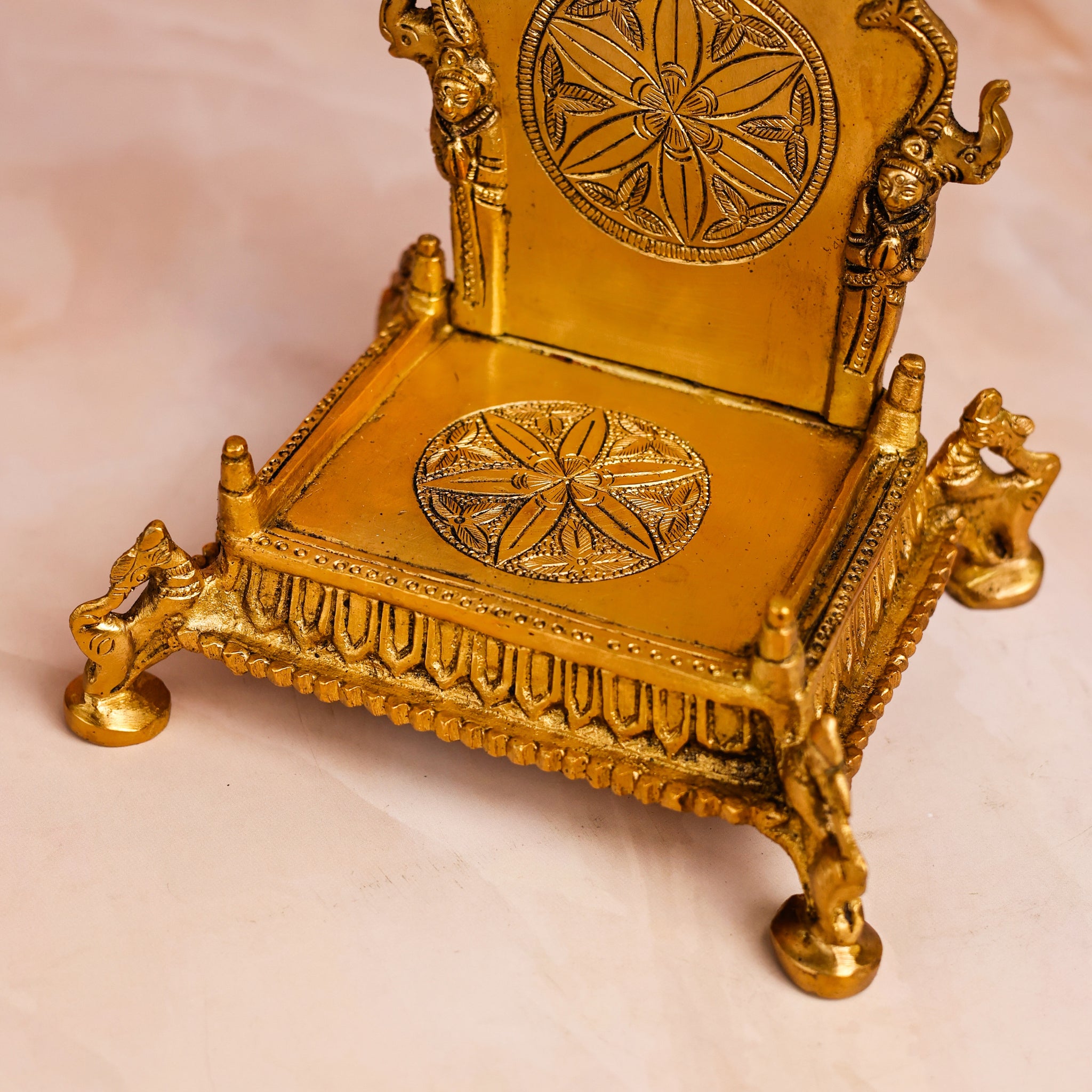 The Advitya | Chakra Brass Singhasan - God Throne | Brass Singhasan