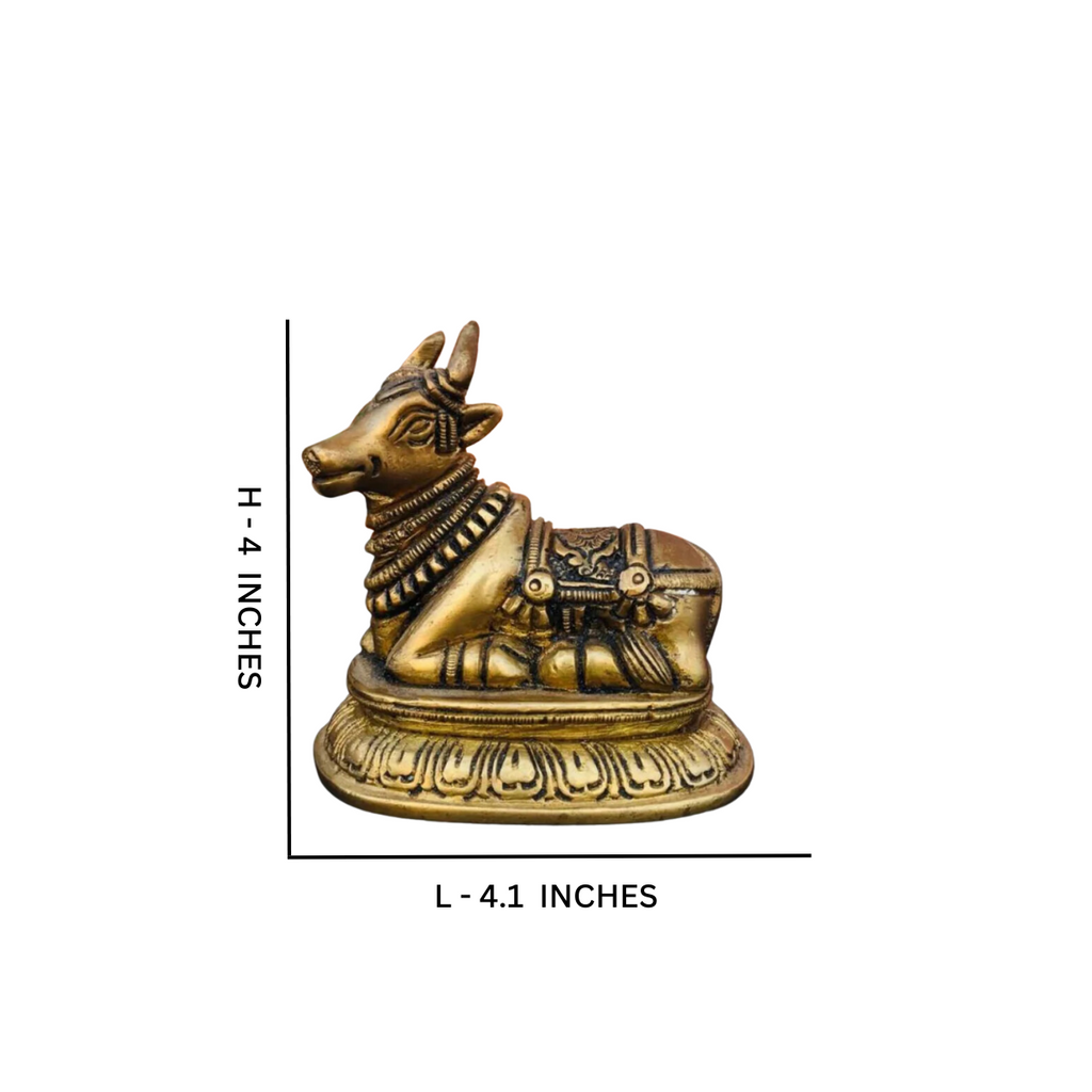 The Advitya | Nandi Brass Idol | Brass Nandi Statue