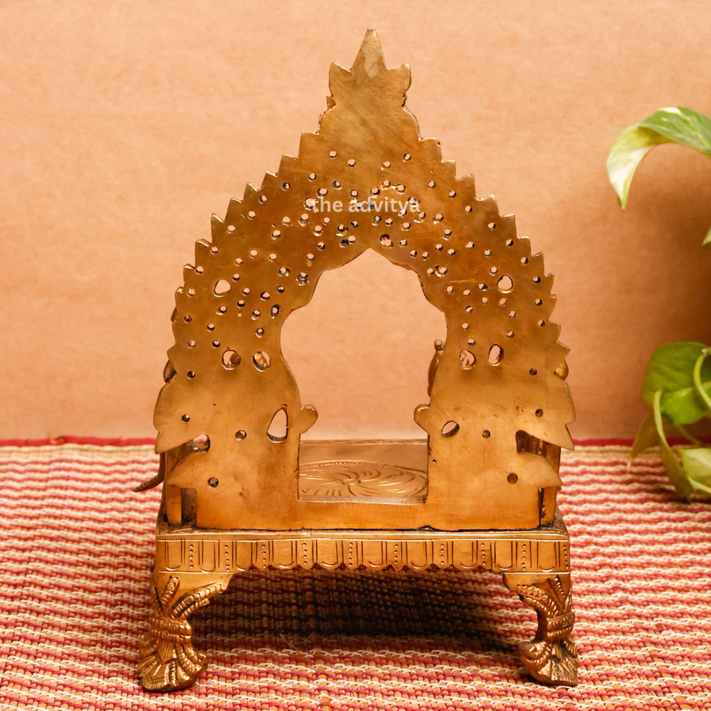 The Advitya | Brass Yali Singhasan | Brass Singhasan for God