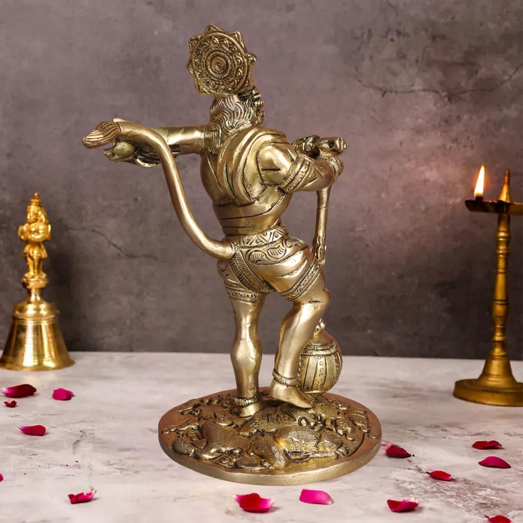 Brass Bahubali Hanuman Statue | Powerful Brass Hanuman Murti – The Advitya