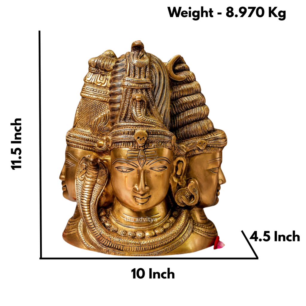 Three Face Shiva Idol Behind Parvati – The Advitya