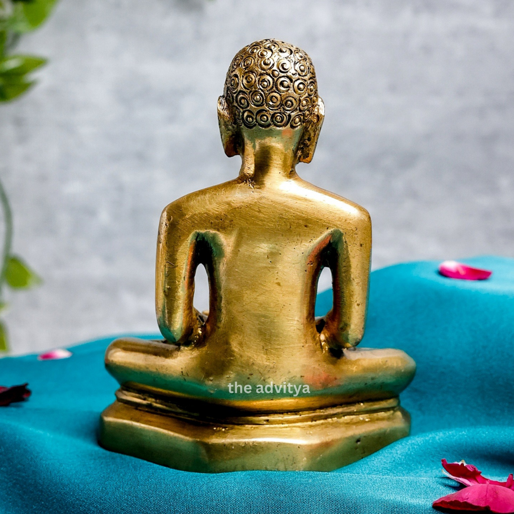 The Advitya | Brass Mahaveera In Meditation | Mahavir Idols