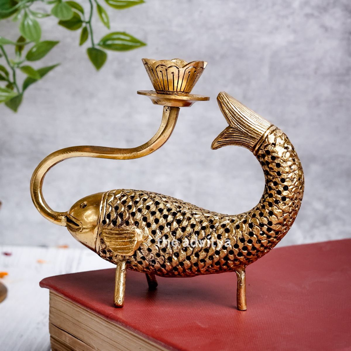 The Advitya | Vintage Fish Candle Stand | Candle Stand